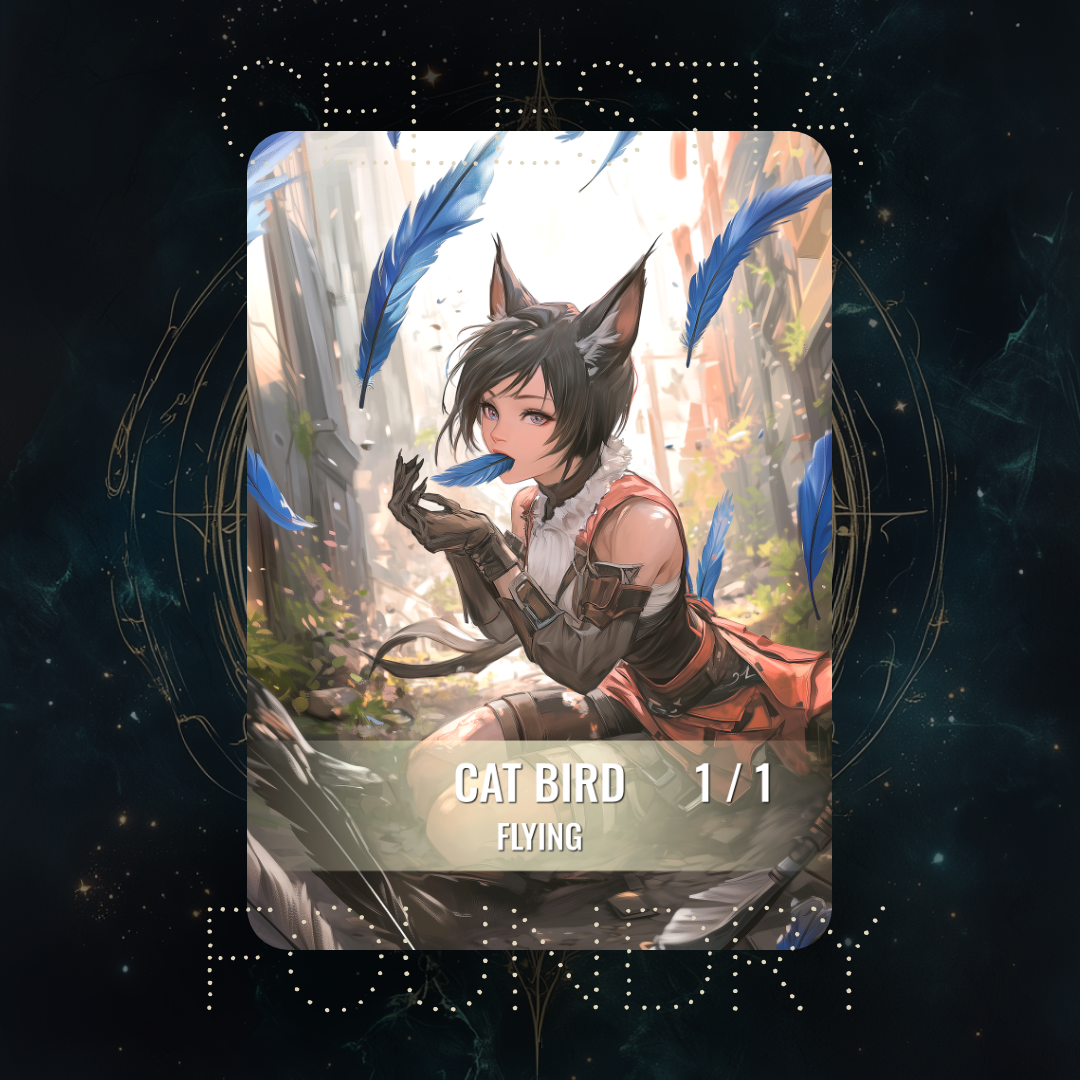 Cat Bird Token - [White] [1/1 Flying] Ver 01