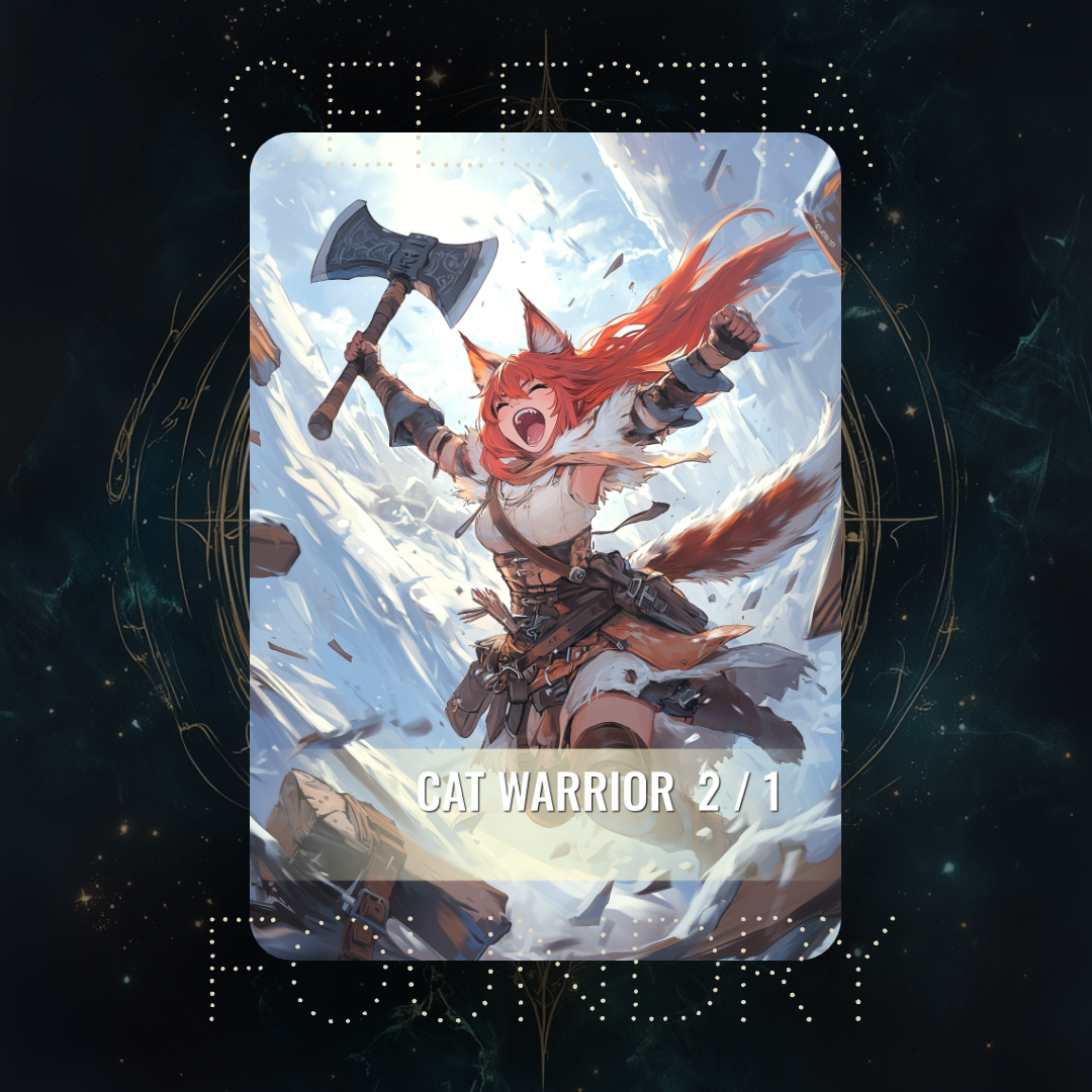 Cat Warrior Token - [White] [2/1] Ver 03