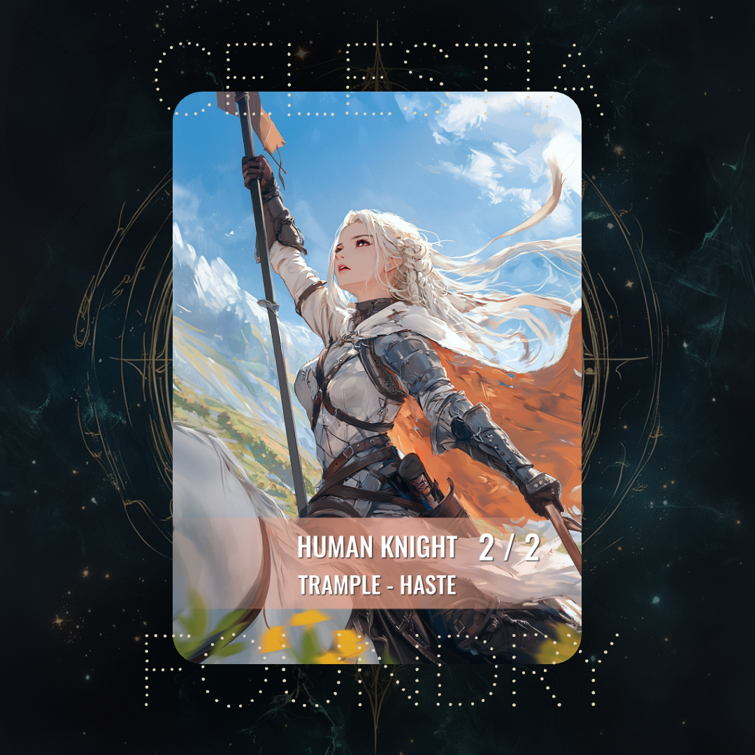 Human Knight Token - [Red] [2/2 Trample Haste] Ver 01