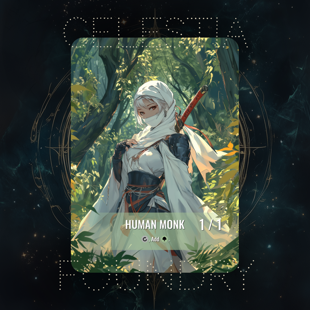 Human Monk Token - [Green] [1/1] Ver 02