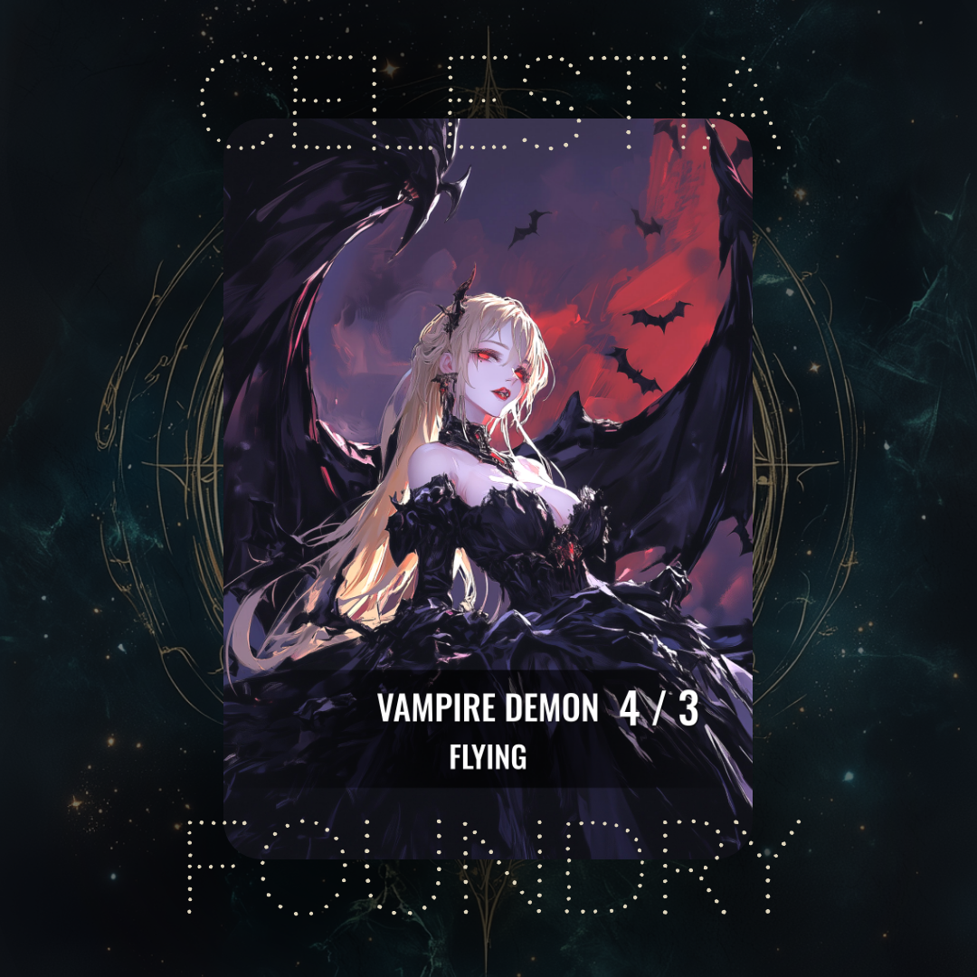 Vampire Demon Token - [Black] [4/3 Flying] Ver 01