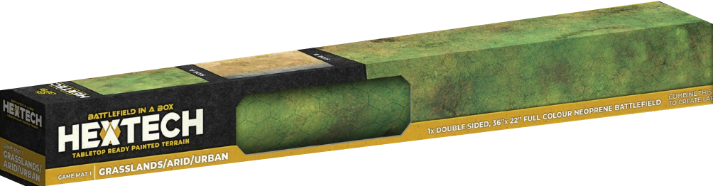Battletech: Neoprene Battle Mat - Hextech Mat 1: Grasslands / Arid / Urban